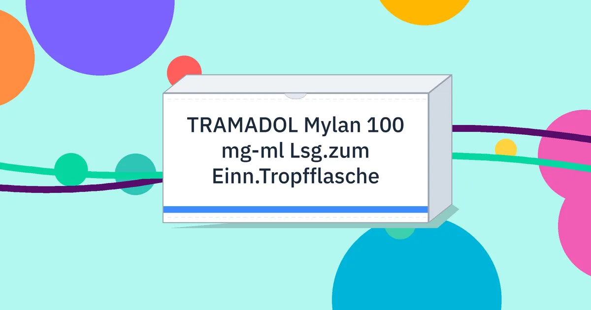 Symbolbild: Packung mit der Aufschrift TRAMADOL Mylan 100 mg-ml Lsg.zum Einn.Tropfflasche (PZN 11160043) – Verfügbarkeit und Bezug in Apotheken in Frankfurt am Main