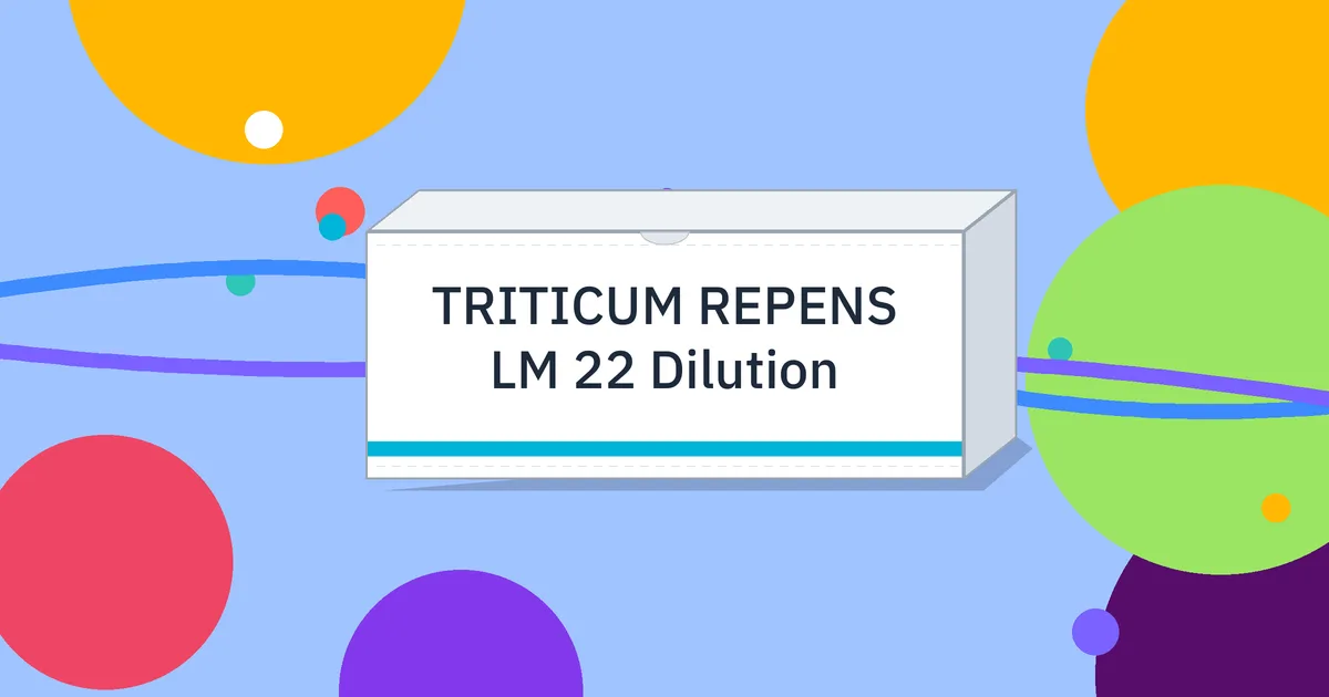Symbolbild: Packung mit der Aufschrift TRITICUM REPENS LM 22 Dilution (PZN 13251755) – Verfügbarkeit und Bezug in Apotheken in Frankfurt am Main