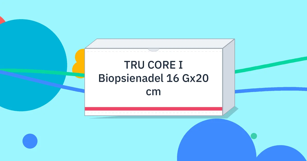 Symbolbild: Packung mit der Aufschrift TRU CORE I Biopsienadel 16 Gx20 cm (PZN 06768676) – Verfügbarkeit und Bezug in Apotheken in Frankfurt am Main