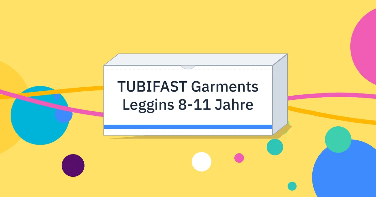 Symbolbild: Packung mit der Aufschrift TUBIFAST Garments Leggins 8-11 Jahre (PZN 10058101) – Verfügbarkeit und Bezug in Apotheken in Frankfurt am Main
