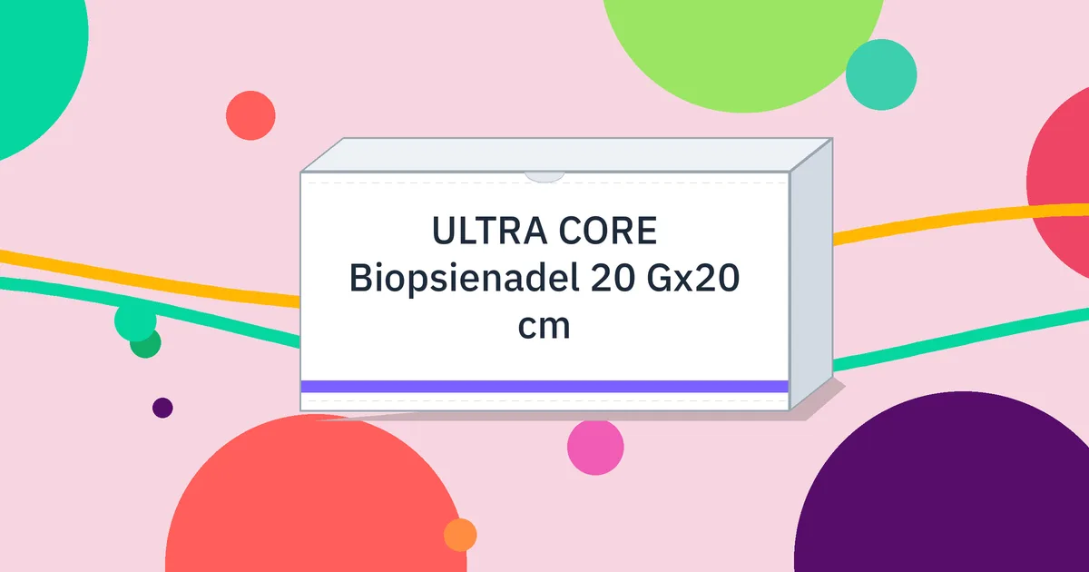 Symbolbild: Packung mit der Aufschrift ULTRA CORE Biopsienadel 20 Gx20 cm (PZN 06767961) – Verfügbarkeit und Bezug in Apotheken in Frankfurt am Main