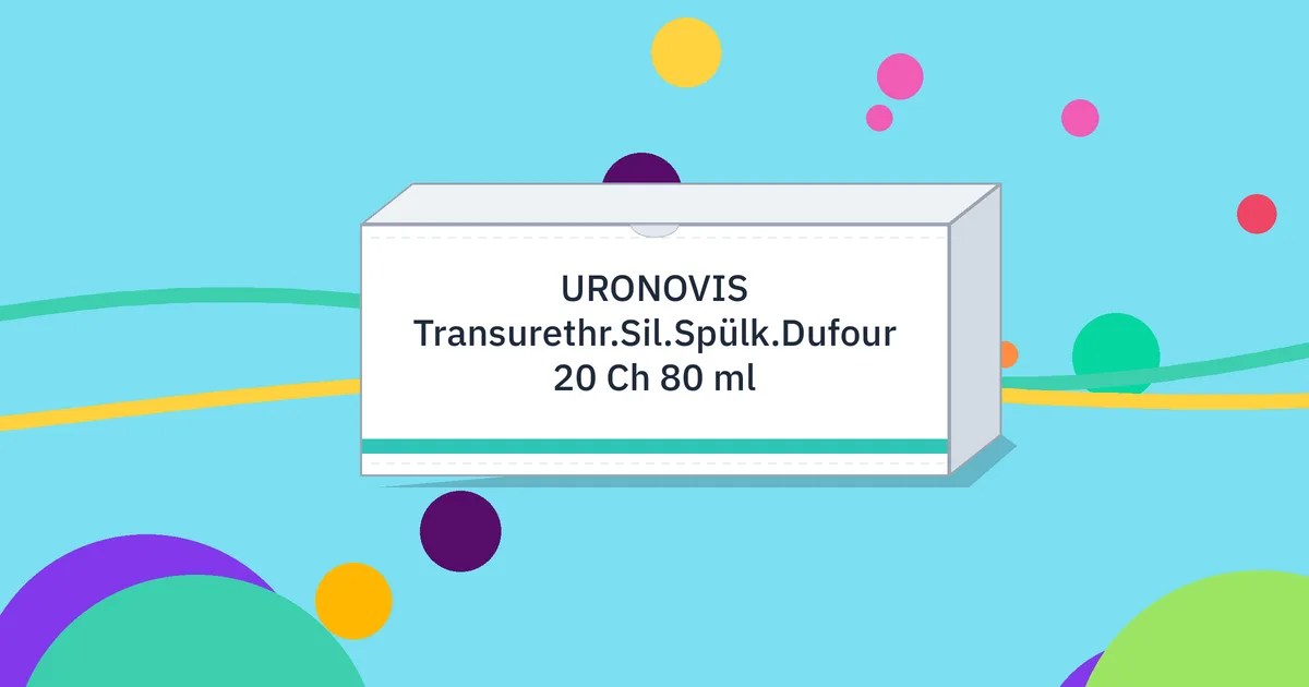 Symbolbild: Packung mit der Aufschrift URONOVIS Transurethr.Sil.Spülk.Dufour 20 Ch 80 ml (PZN 00796080) – Verfügbarkeit und Bezug in Apotheken in Frankfurt am Main