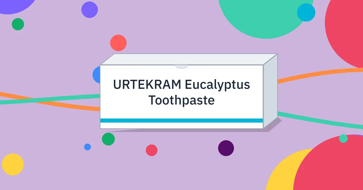 Symbolbild: Packung mit der Aufschrift URTEKRAM Eucalyptus Toothpaste (PZN 18820382) – Verfügbarkeit und Bezug in Apotheken in Frankfurt am Main