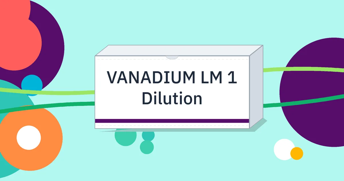 Symbolbild: Packung mit der Aufschrift VANADIUM LM 1 Dilution (PZN 13262285) – Verfügbarkeit und Bezug in Apotheken in Frankfurt am Main