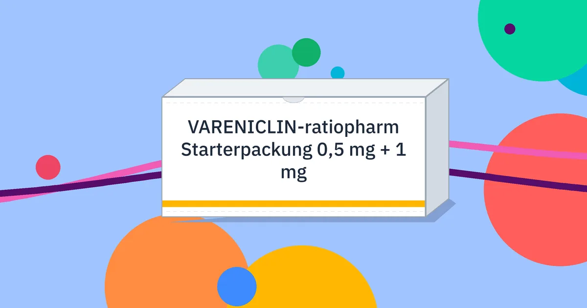 Symbolbild: Packung mit der Aufschrift VARENICLIN-ratiopharm Starterpackung 0,5 mg + 1 mg (PZN 18914611) – Verfügbarkeit und Bezug in Apotheken in Frankfurt am Main