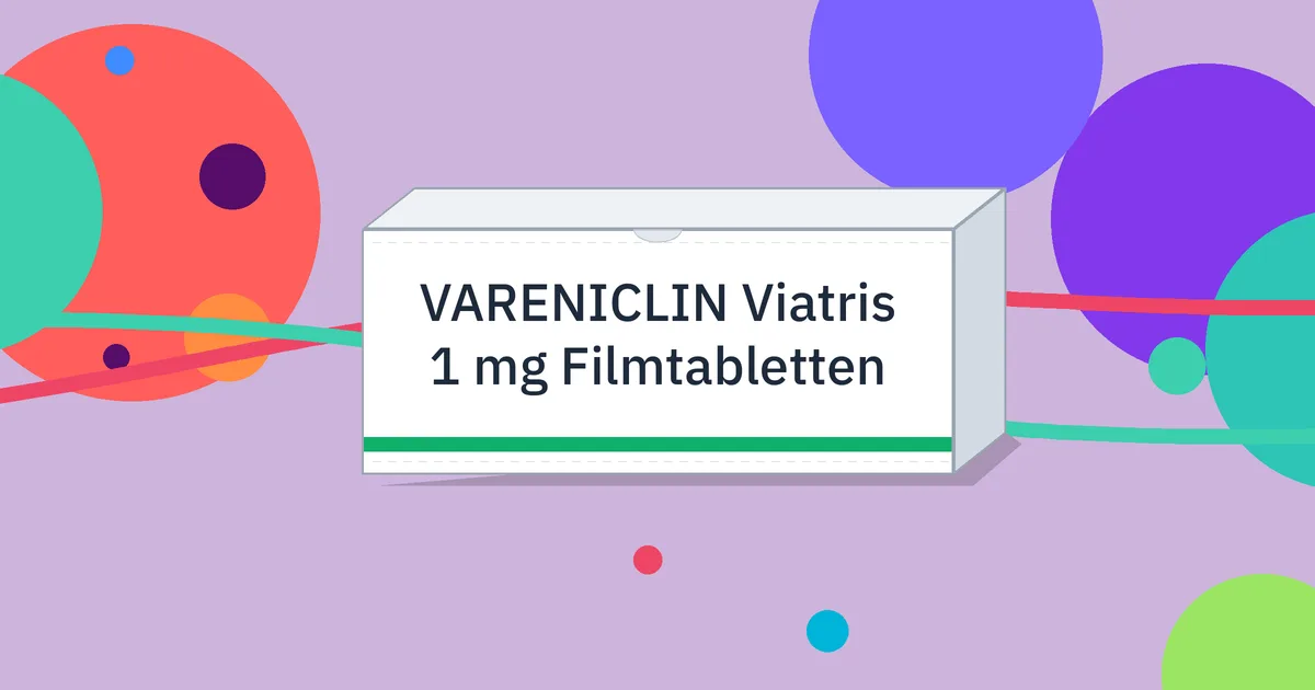 Symbolbild: Packung mit der Aufschrift VARENICLIN Viatris 1 mg Filmtabletten (PZN 19993920) – Verfügbarkeit und Bezug in Apotheken in Frankfurt am Main
