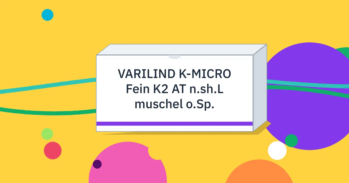 Symbolbild: Packung mit der Aufschrift VARILIND K-MICRO Fein K2 AT n.sh.L muschel o.Sp. (PZN 20554226) – Verfügbarkeit und Bezug in Apotheken in Frankfurt am Main