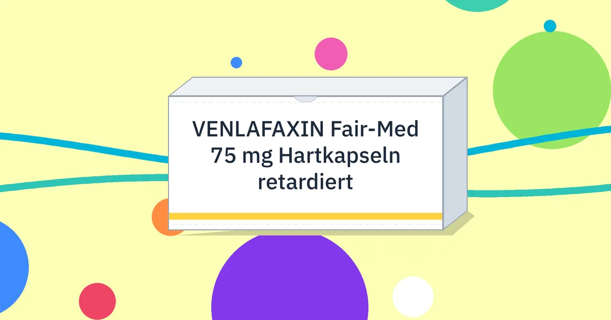 Symbolbild: Packung mit der Aufschrift VENLAFAXIN Fair-Med 75 mg Hartkapseln retardiert (PZN 10145165) – Verfügbarkeit und Bezug in Apotheken in Frankfurt am Main