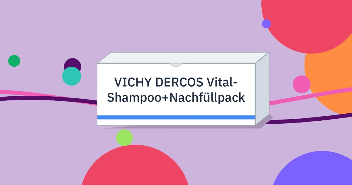 Symbolbild: Packung mit der Aufschrift VICHY DERCOS Vital-Shampoo+Nachfüllpack (PZN 17987513) – Verfügbarkeit und Bezug in Apotheken in Frankfurt am Main
