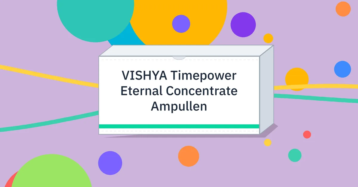 Symbolbild: Packung mit der Aufschrift VISHYA Timepower Eternal Concentrate Ampullen (PZN 16392491) – Verfügbarkeit und Bezug in Apotheken in Frankfurt am Main