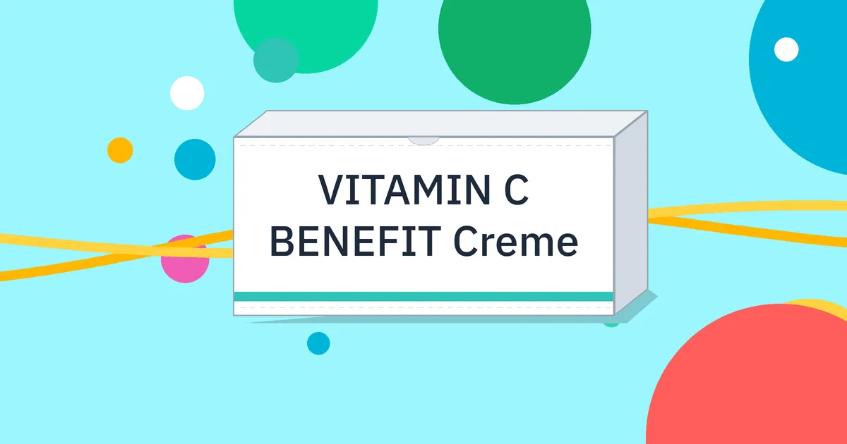 Symbolbild: Packung mit der Aufschrift VITAMIN C BENEFIT Creme (PZN 15382384) – Verfügbarkeit und Bezug in Apotheken in Frankfurt am Main