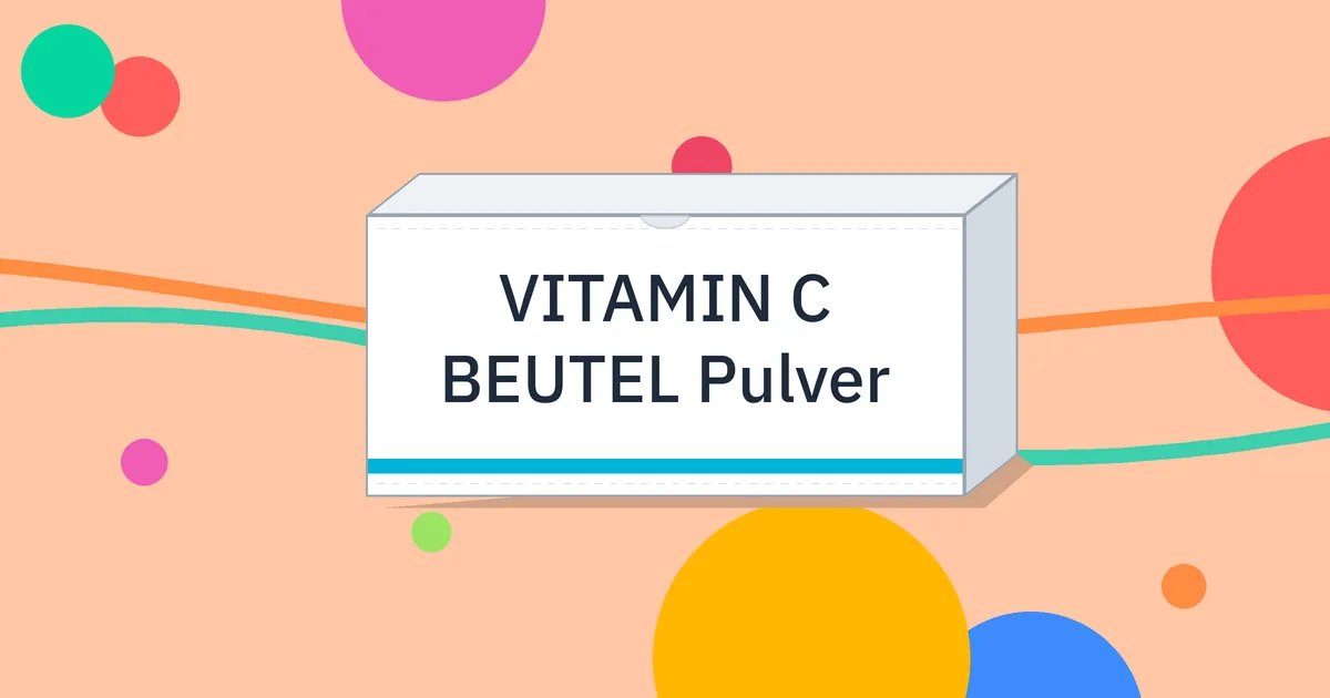 Symbolbild: Packung mit der Aufschrift VITAMIN C BEUTEL Pulver (PZN 04833464) – Verfügbarkeit und Bezug in Apotheken in Frankfurt am Main