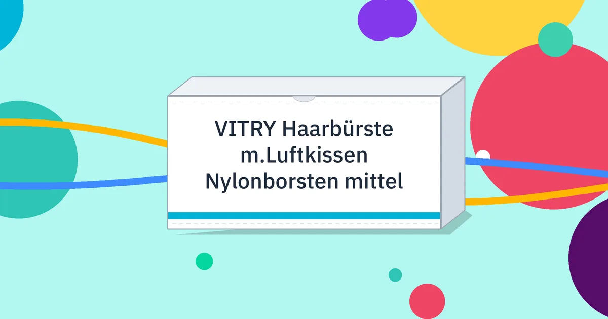 Symbolbild: Packung mit der Aufschrift VITRY Haarbürste m.Luftkissen Nylonborsten mittel (PZN 10820939) – Verfügbarkeit und Bezug in Apotheken in Frankfurt am Main