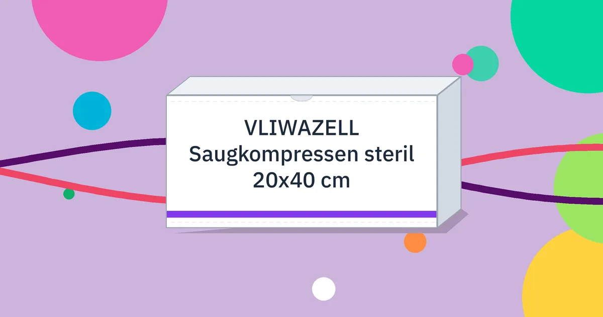 Symbolbild: Packung mit der Aufschrift VLIWAZELL Saugkompressen steril 20x40 cm (PZN 16736619) – Verfügbarkeit und Bezug in Apotheken in Frankfurt am Main