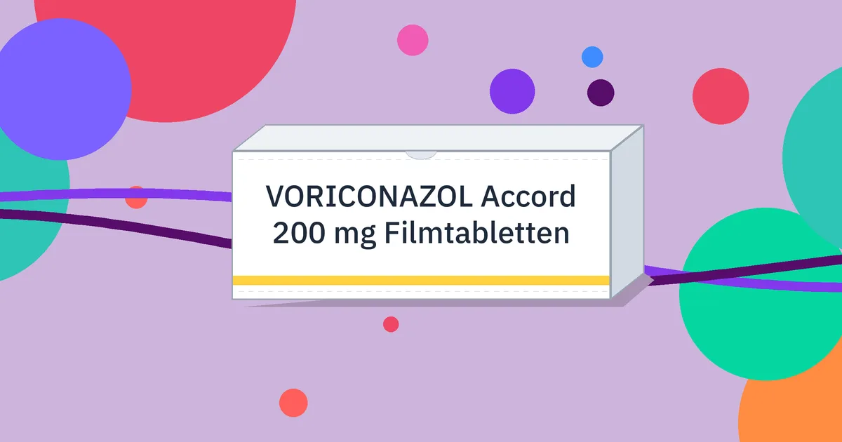 Symbolbild: Packung mit der Aufschrift VORICONAZOL Accord 200 mg Filmtabletten (PZN 20336469) – Verfügbarkeit und Bezug in Apotheken in Frankfurt am Main