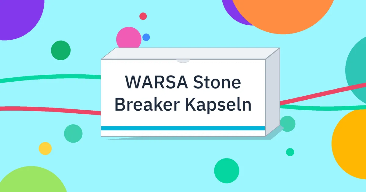 Symbolbild: Packung mit der Aufschrift WARSA Stone Breaker Kapseln (PZN 18407328) – Verfügbarkeit und Bezug in Apotheken in Frankfurt am Main