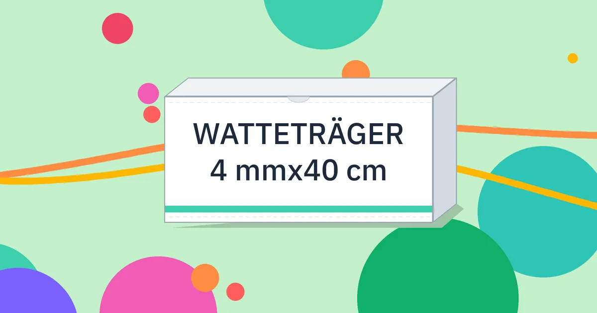 Symbolbild: Packung mit der Aufschrift WATTETRÄGER 4 mmx40 cm (PZN 01979291) – Verfügbarkeit und Bezug in Apotheken in Frankfurt am Main