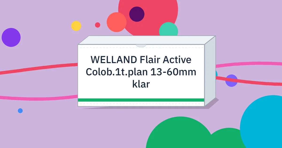 Symbolbild: Packung mit der Aufschrift WELLAND Flair Active Colob.1t.plan 13-60mm klar (PZN 09899410) – Verfügbarkeit und Bezug in Apotheken in Frankfurt am Main