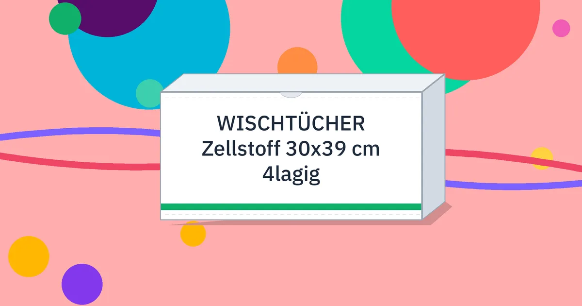 Symbolbild: Packung mit der Aufschrift WISCHTÜCHER Zellstoff 30x39 cm 4lagig (PZN 11857264) – Verfügbarkeit und Bezug in Apotheken in Frankfurt am Main