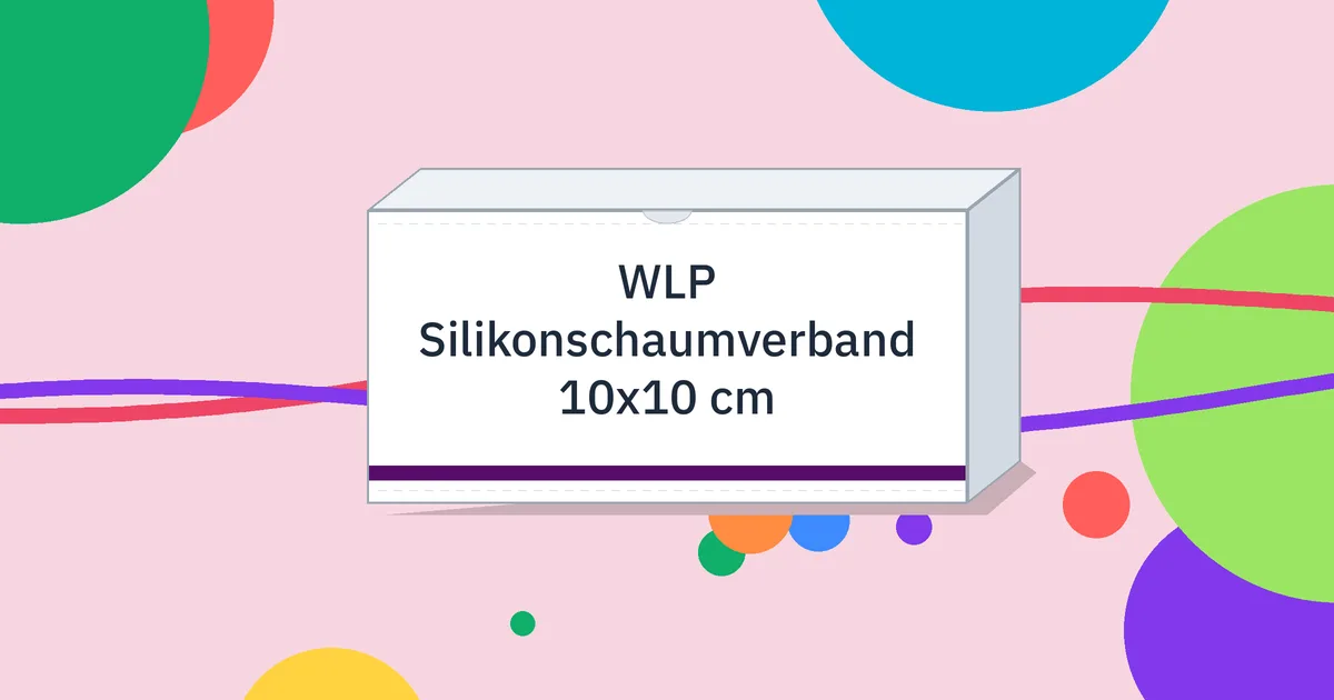 Symbolbild: Packung mit der Aufschrift WLP Silikonschaumverband 10x10 cm (PZN 12731594) – Verfügbarkeit und Bezug in Apotheken in Frankfurt am Main