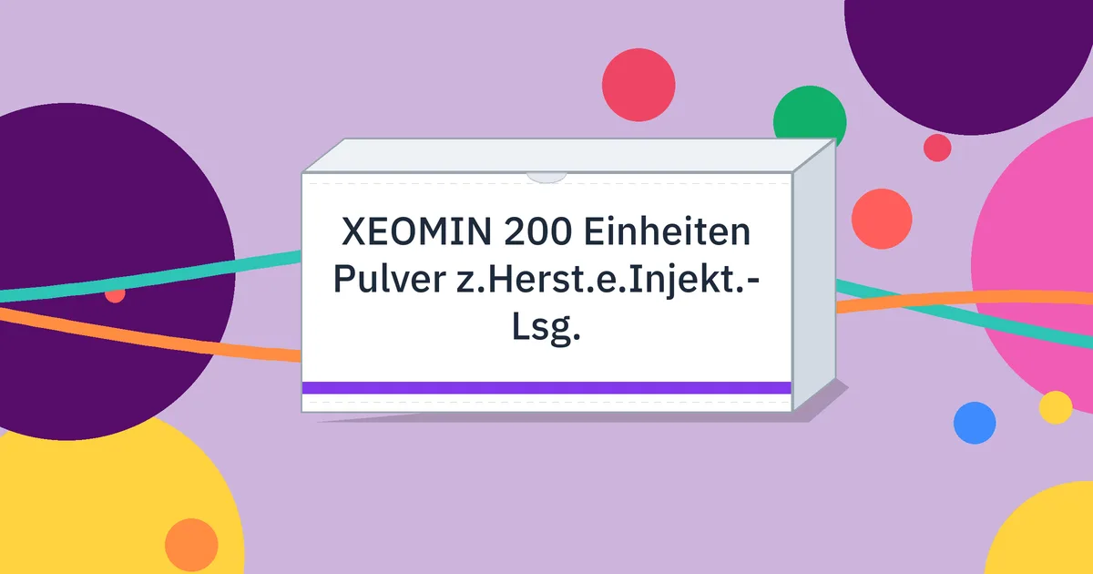 Symbolbild: Packung mit der Aufschrift XEOMIN 200 Einheiten Pulver z.Herst.e.Injekt.-Lsg. (PZN 19511708) – Verfügbarkeit und Bezug in Apotheken in Frankfurt am Main