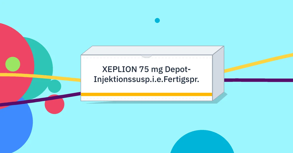 Symbolbild: Packung mit der Aufschrift XEPLION 75 mg Depot-Injektionssusp.i.e.Fertigspr. (PZN 11662603) – Verfügbarkeit und Bezug in Apotheken in Frankfurt am Main