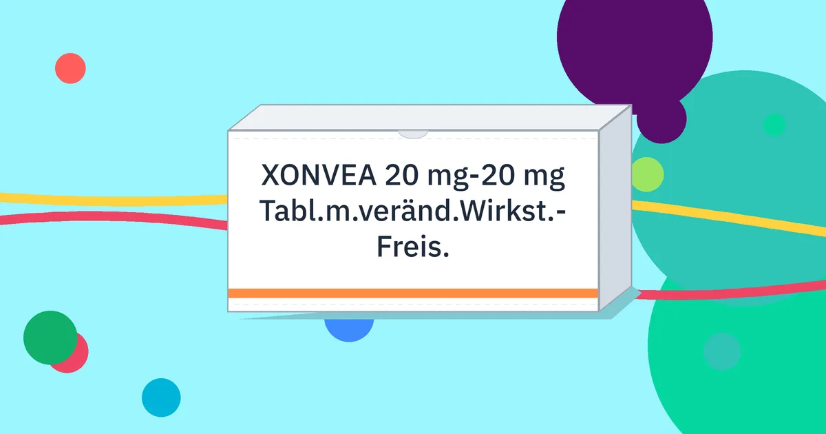 Symbolbild: Packung mit der Aufschrift XONVEA 20 mg-20 mg Tabl.m.veränd.Wirkst.-Freis. (PZN 20062428) – Verfügbarkeit und Bezug in Apotheken in Frankfurt am Main