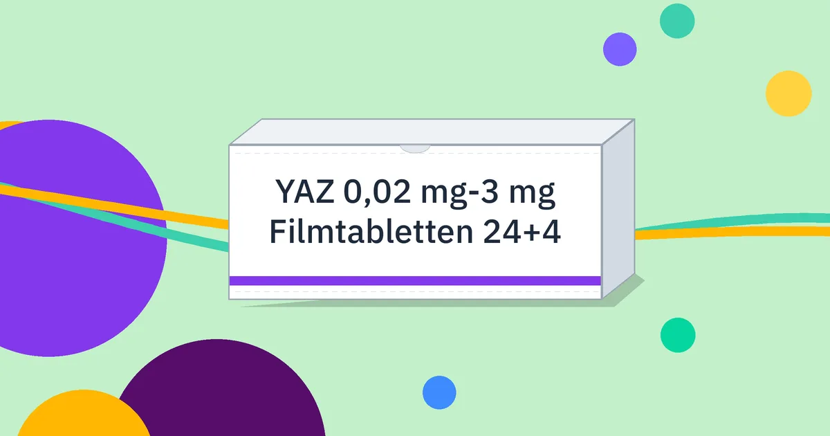 Symbolbild: Packung mit der Aufschrift YAZ 0,02 mg-3 mg Filmtabletten 24+4 (PZN 10188134) – Verfügbarkeit und Bezug in Apotheken in Frankfurt am Main
