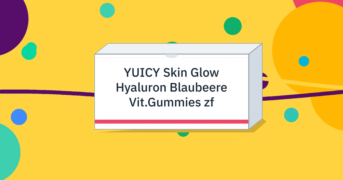 Symbolbild: Packung mit der Aufschrift YUICY Skin Glow Hyaluron Blaubeere Vit.Gummies zf (PZN 19079381) – Verfügbarkeit und Bezug in Apotheken in Frankfurt am Main