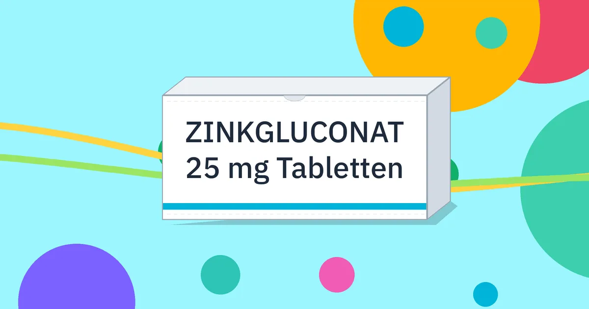 Symbolbild: Packung mit der Aufschrift ZINKGLUCONAT 25 mg Tabletten (PZN 20569759) – Verfügbarkeit und Bezug in Apotheken in Frankfurt am Main