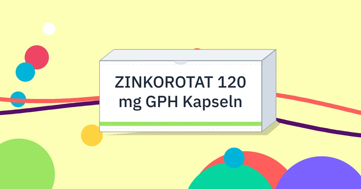 Symbolbild: Packung mit der Aufschrift ZINKOROTAT 120 mg GPH Kapseln (PZN 11075225) – Verfügbarkeit und Bezug in Apotheken in Frankfurt am Main