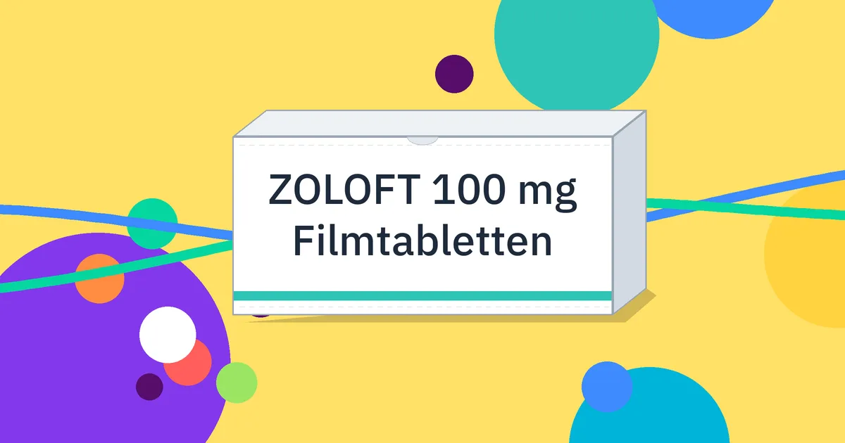 Symbolbild: Packung mit der Aufschrift ZOLOFT 100 mg Filmtabletten (PZN 03499425) – Verfügbarkeit und Bezug in Apotheken in Frankfurt am Main