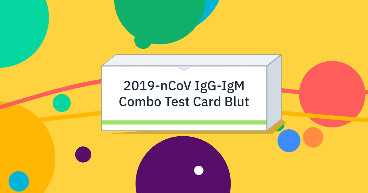 Symbolbild: Packung mit der Aufschrift 2019-nCoV IgG-IgM Combo Test Card Blut (PZN 17205350) – Verfügbarkeit und Bezug in Apotheken in Frankfurt am Main
