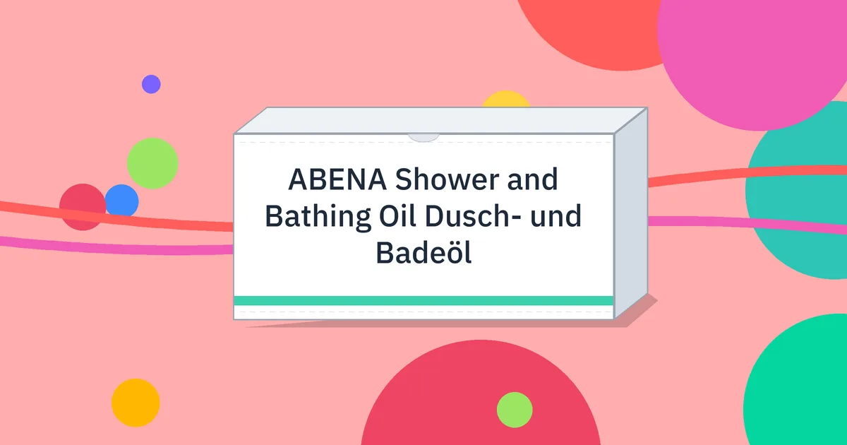 Symbolbild: Packung mit der Aufschrift ABENA Shower and Bathing Oil Dusch- und Badeöl (PZN 17421757) – Verfügbarkeit und Bezug in Apotheken in Frankfurt am Main