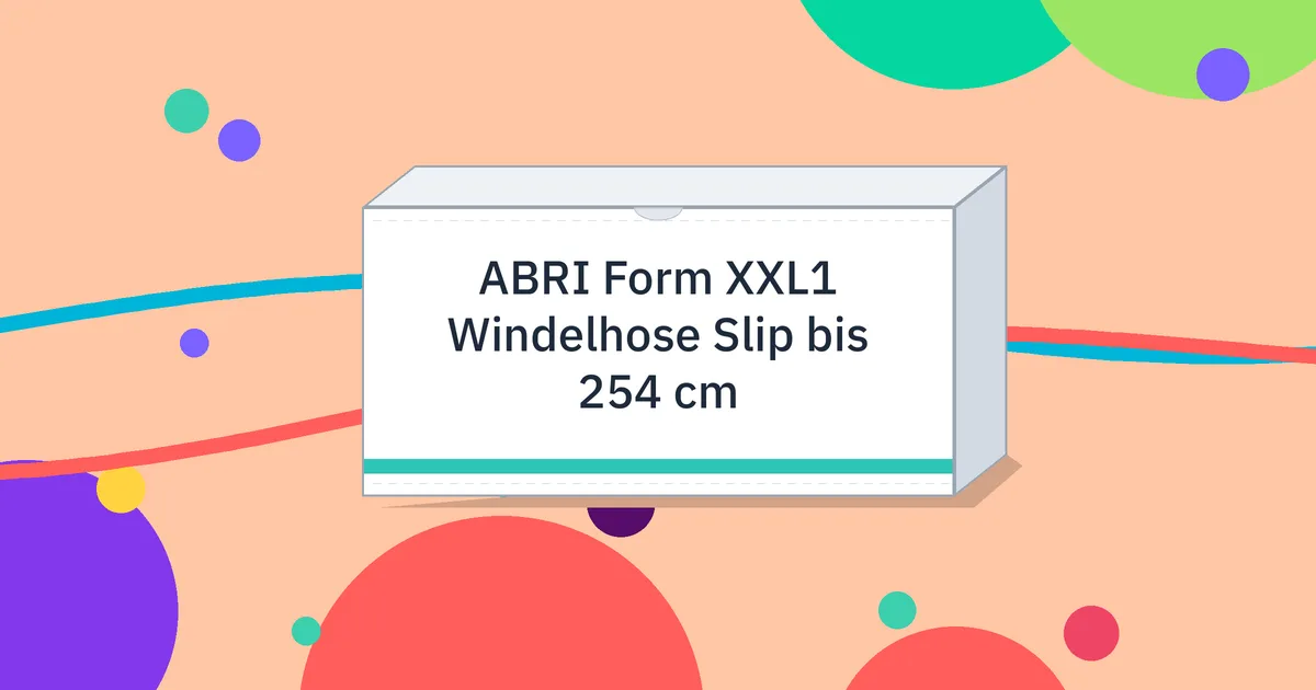 Symbolbild: Packung mit der Aufschrift ABRI Form XXL1 Windelhose Slip bis 254 cm (PZN 15254628) – Verfügbarkeit und Bezug in Apotheken in Frankfurt am Main