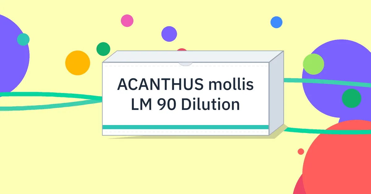 Symbolbild: Packung mit der Aufschrift ACANTHUS mollis LM 90 Dilution (PZN 13263770) – Verfügbarkeit und Bezug in Apotheken in Frankfurt am Main