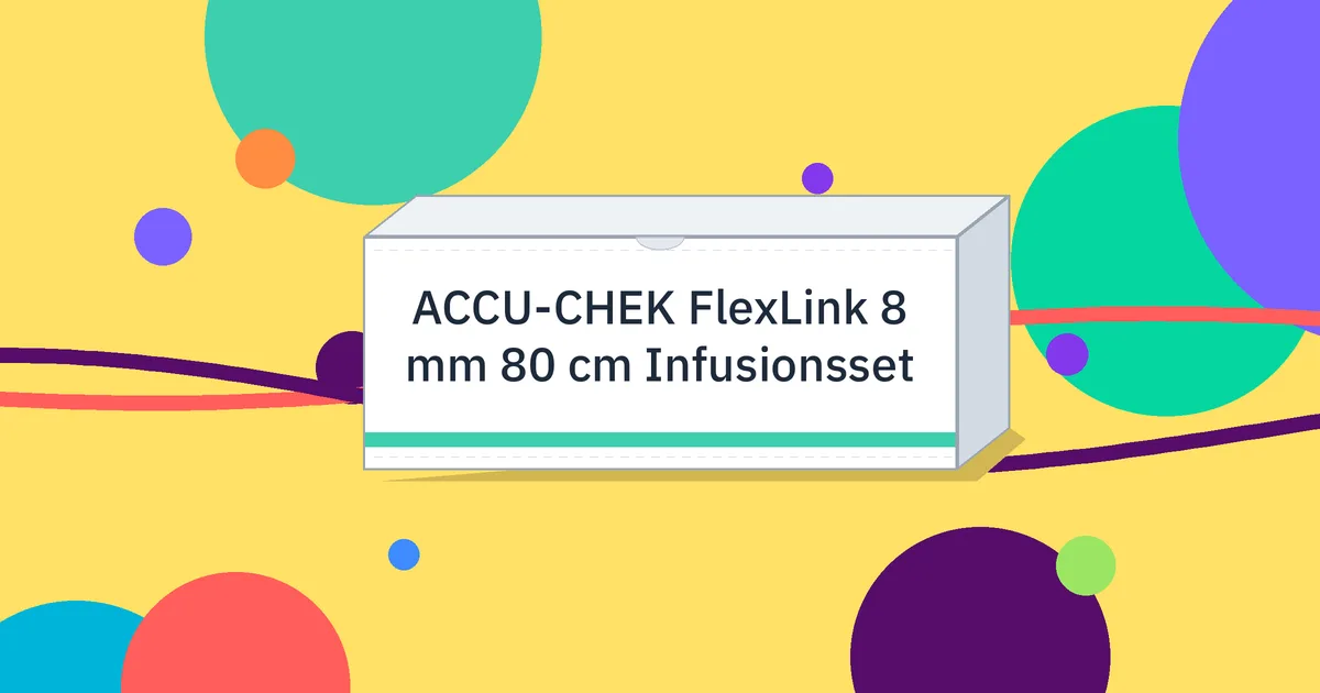 Symbolbild: Packung mit der Aufschrift ACCU-CHEK FlexLink 8 mm 80 cm Infusionsset (PZN 16786876) – Verfügbarkeit und Bezug in Apotheken in Frankfurt am Main