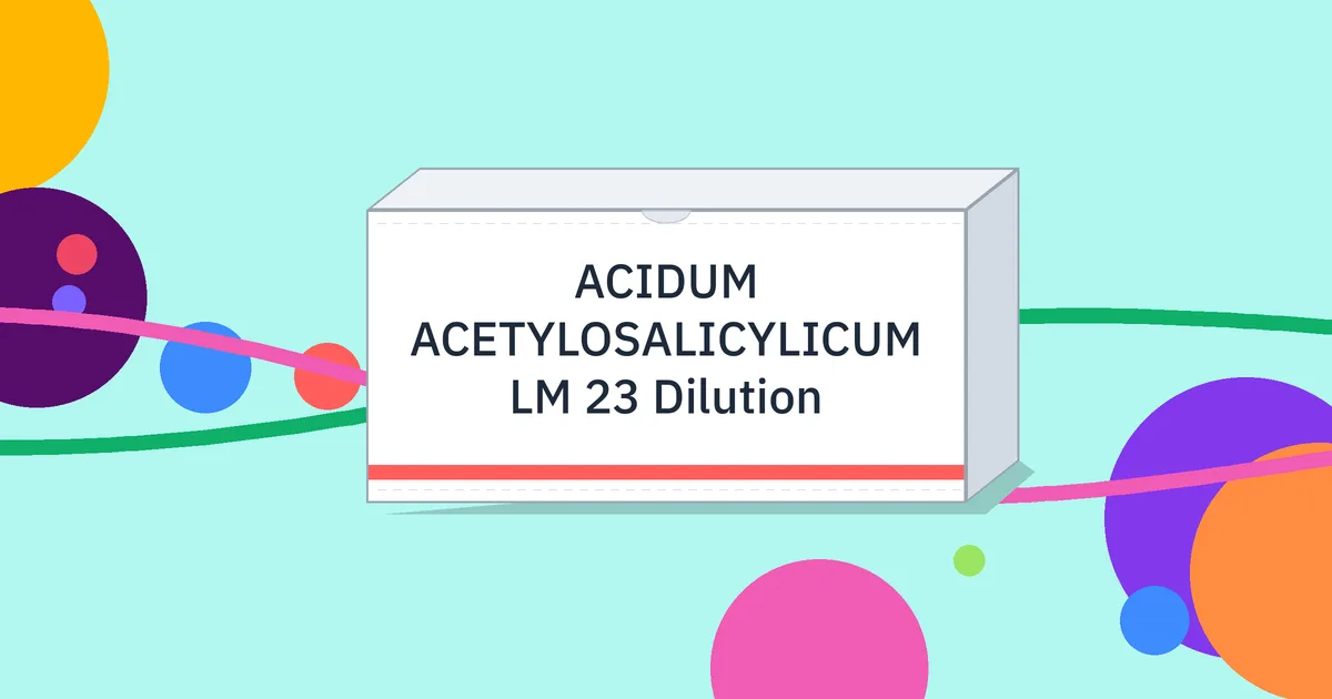 Symbolbild: Packung mit der Aufschrift ACIDUM ACETYLOSALICYLICUM LM 23 Dilution (PZN 13268158) – Verfügbarkeit und Bezug in Apotheken in Frankfurt am Main