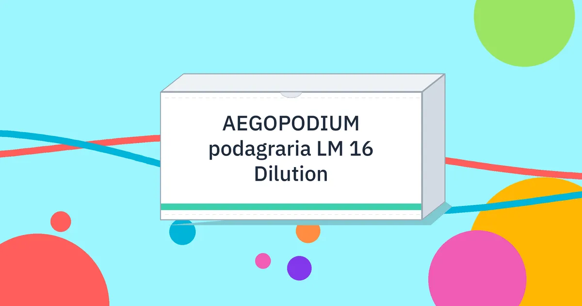Symbolbild: Packung mit der Aufschrift AEGOPODIUM podagraria LM 16 Dilution (PZN 13298372) – Verfügbarkeit und Bezug in Apotheken in Frankfurt am Main