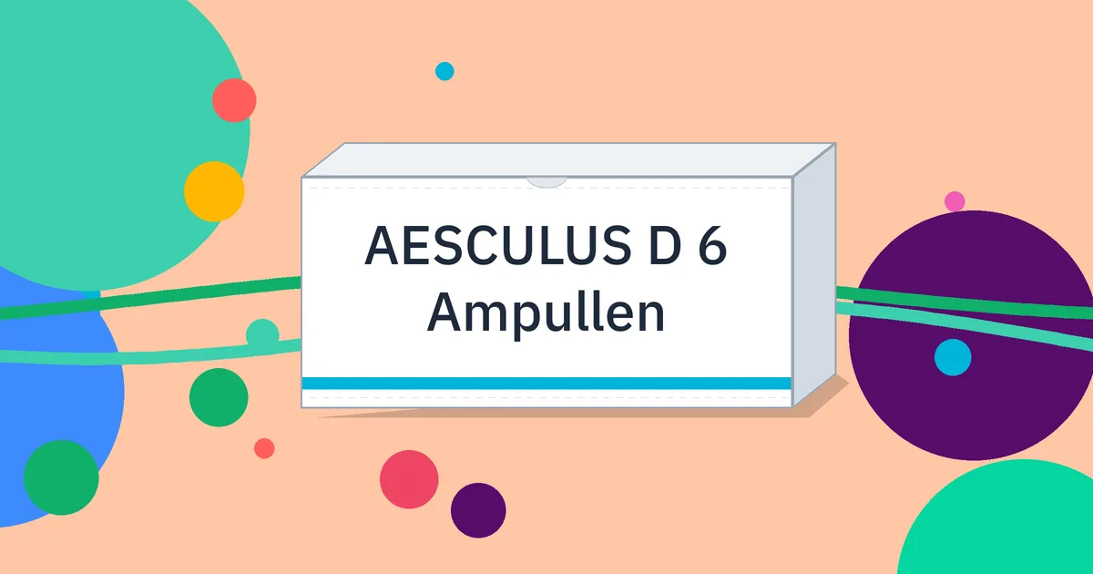 Symbolbild: Packung mit der Aufschrift AESCULUS D 6 Ampullen (PZN 11703940) – Verfügbarkeit und Bezug in Apotheken in Frankfurt am Main