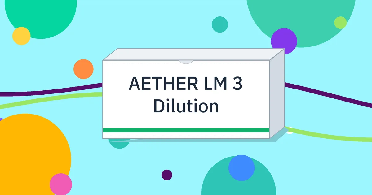 Symbolbild: Packung mit der Aufschrift AETHER LM 3 Dilution (PZN 13299868) – Verfügbarkeit und Bezug in Apotheken in Frankfurt am Main