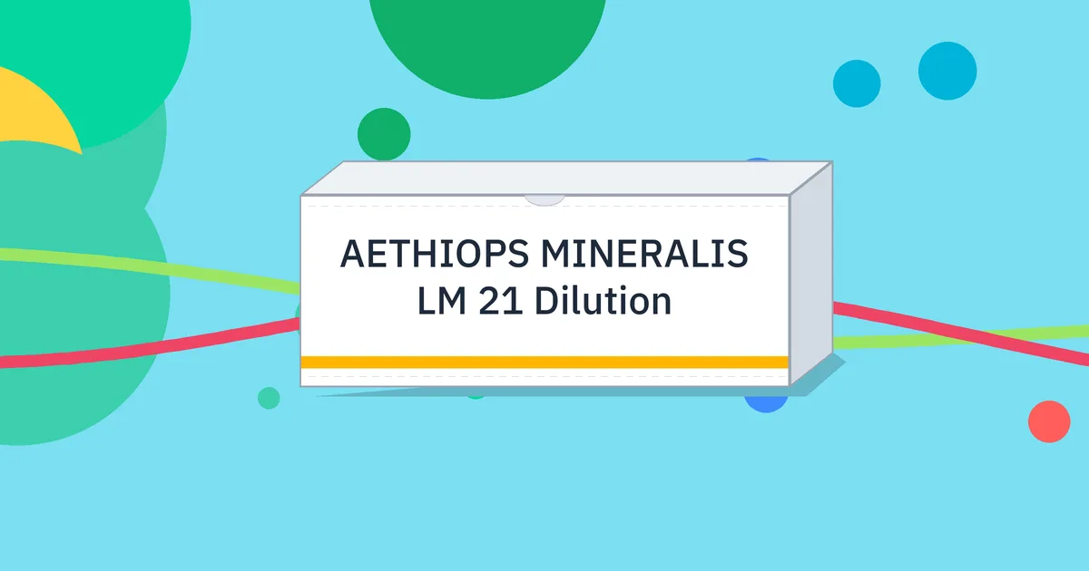 Symbolbild: Packung mit der Aufschrift AETHIOPS MINERALIS LM 21 Dilution (PZN 13302205) – Verfügbarkeit und Bezug in Apotheken in Frankfurt am Main