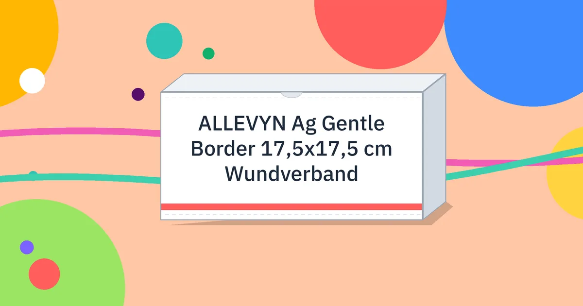 Symbolbild: Packung mit der Aufschrift ALLEVYN Ag Gentle Border 17,5x17,5 cm Wundverband (PZN 14329353) – Verfügbarkeit und Bezug in Apotheken in Frankfurt am Main