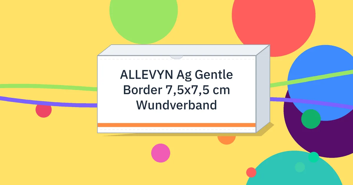 Symbolbild: Packung mit der Aufschrift ALLEVYN Ag Gentle Border 7,5x7,5 cm Wundverband (PZN 10999507) – Verfügbarkeit und Bezug in Apotheken in Frankfurt am Main