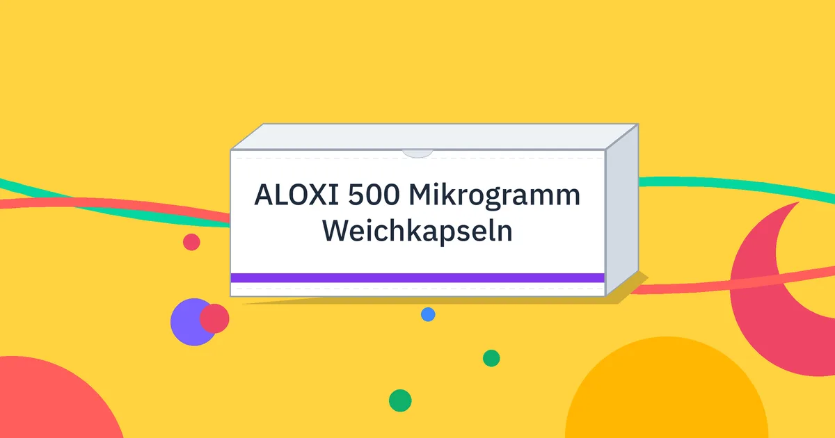 Symbolbild: Packung mit der Aufschrift ALOXI 500 Mikrogramm Weichkapseln (PZN 11653432) – Verfügbarkeit und Bezug in Apotheken in Frankfurt am Main