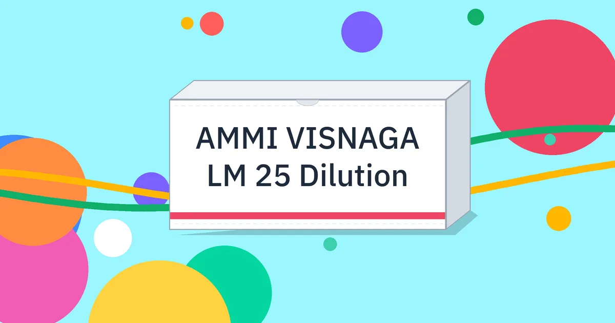 Symbolbild: Packung mit der Aufschrift AMMI VISNAGA LM 25 Dilution (PZN 12760354) – Verfügbarkeit und Bezug in Apotheken in Frankfurt am Main