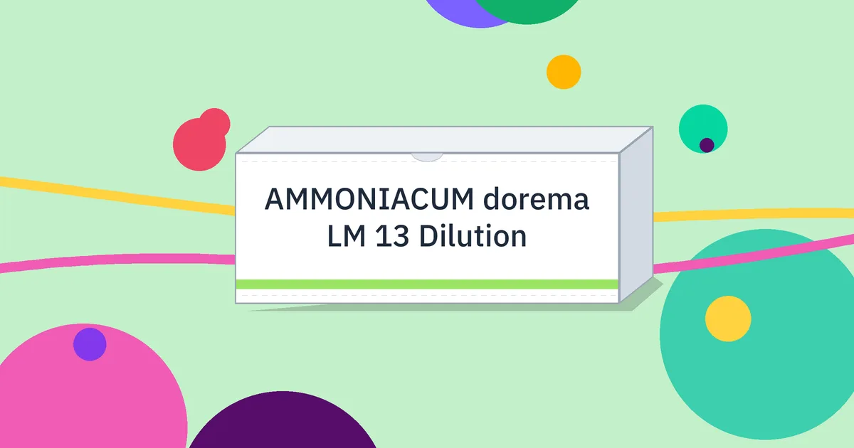 Symbolbild: Packung mit der Aufschrift AMMONIACUM dorema LM 13 Dilution (PZN 13319016) – Verfügbarkeit und Bezug in Apotheken in Frankfurt am Main