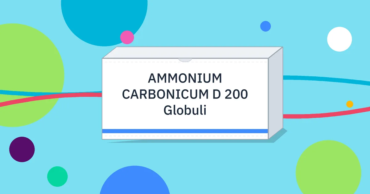 Symbolbild: Packung mit der Aufschrift AMMONIUM CARBONICUM D 200 Globuli (PZN 07594439) – Verfügbarkeit und Bezug in Apotheken in Frankfurt am Main