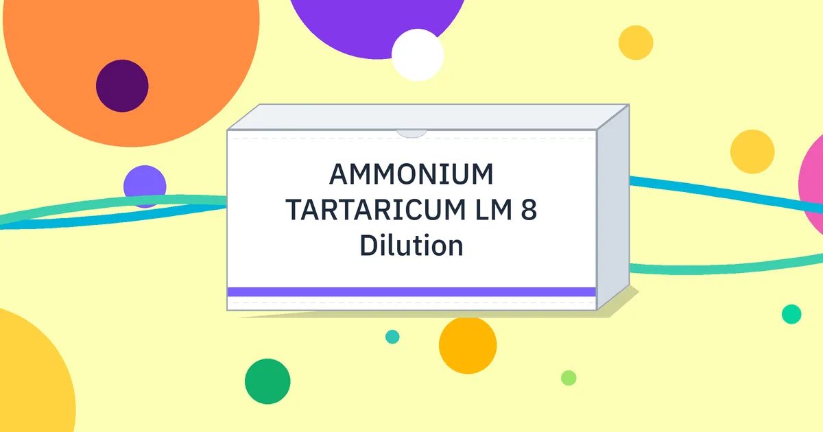 Symbolbild: Packung mit der Aufschrift AMMONIUM TARTARICUM LM 8 Dilution (PZN 12761460) – Verfügbarkeit und Bezug in Apotheken in Frankfurt am Main