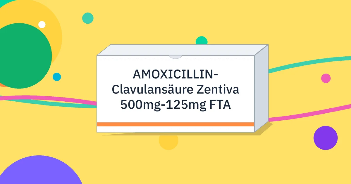 Symbolbild: Packung mit der Aufschrift AMOXICILLIN-Clavulansäure Zentiva 500mg-125mg FTA (PZN 16736430) – Verfügbarkeit und Bezug in Apotheken in Frankfurt am Main